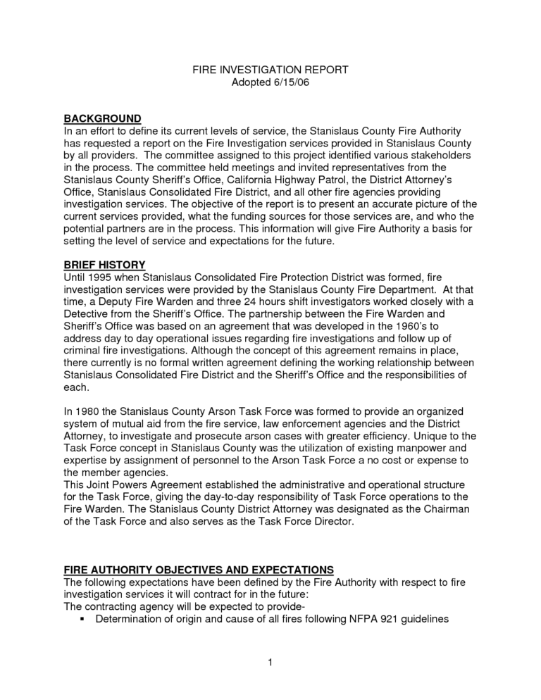 Sample Fire Investigation Report Template CUMED ORG sample-fire-investigation-report-template-cumed-org
