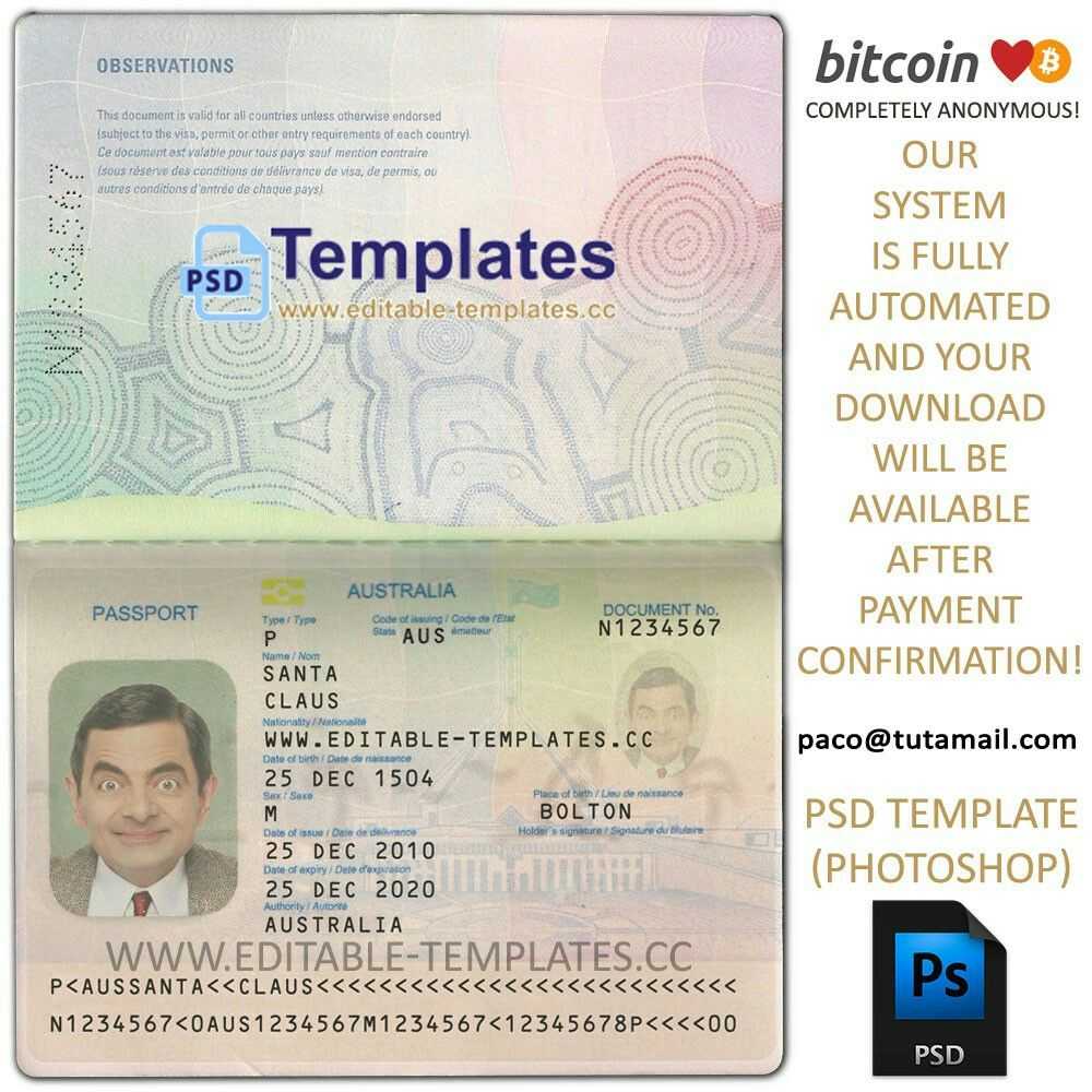 Editable Passport Templates Passport Template In 2019 In Blank 