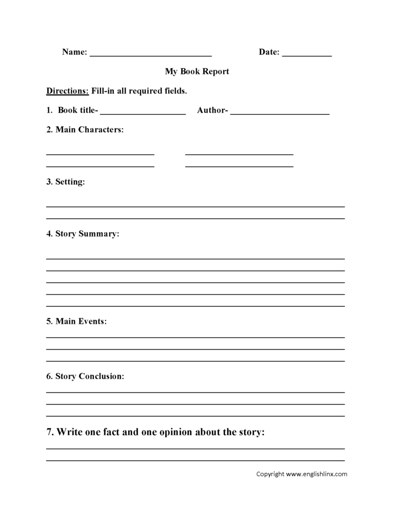 High School Book Report Template - Toptemplate.my.id
