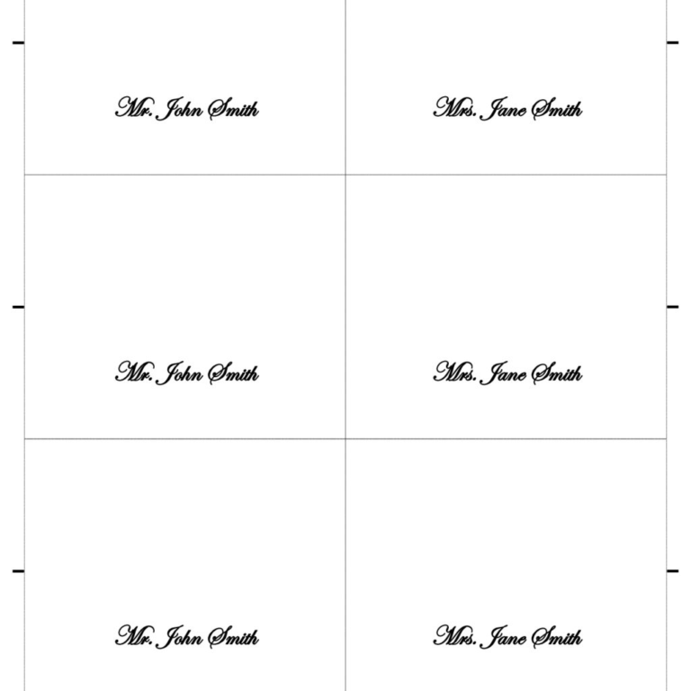 Microsoft Word Place Card Template Atlantaauctionco Inside Microsoft